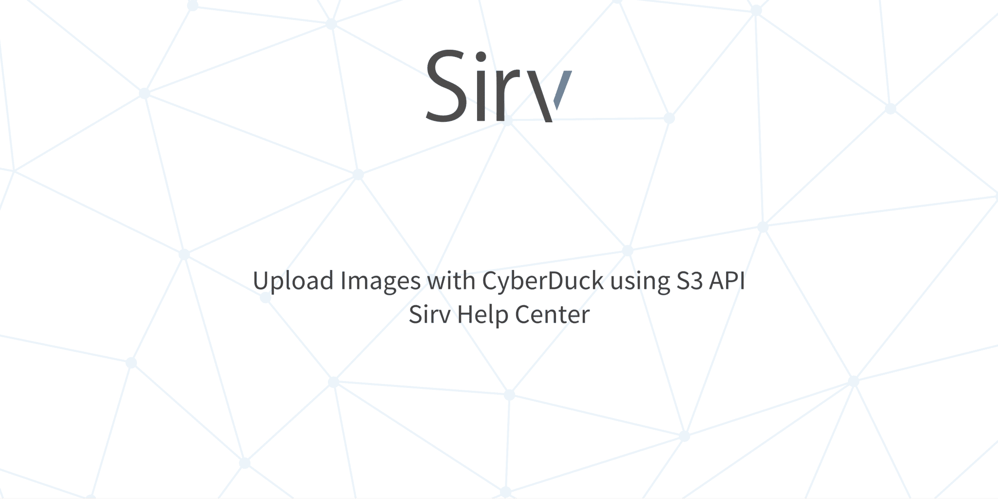 Upload Images With Cyberduck Using S3 Api Sirv Help Center